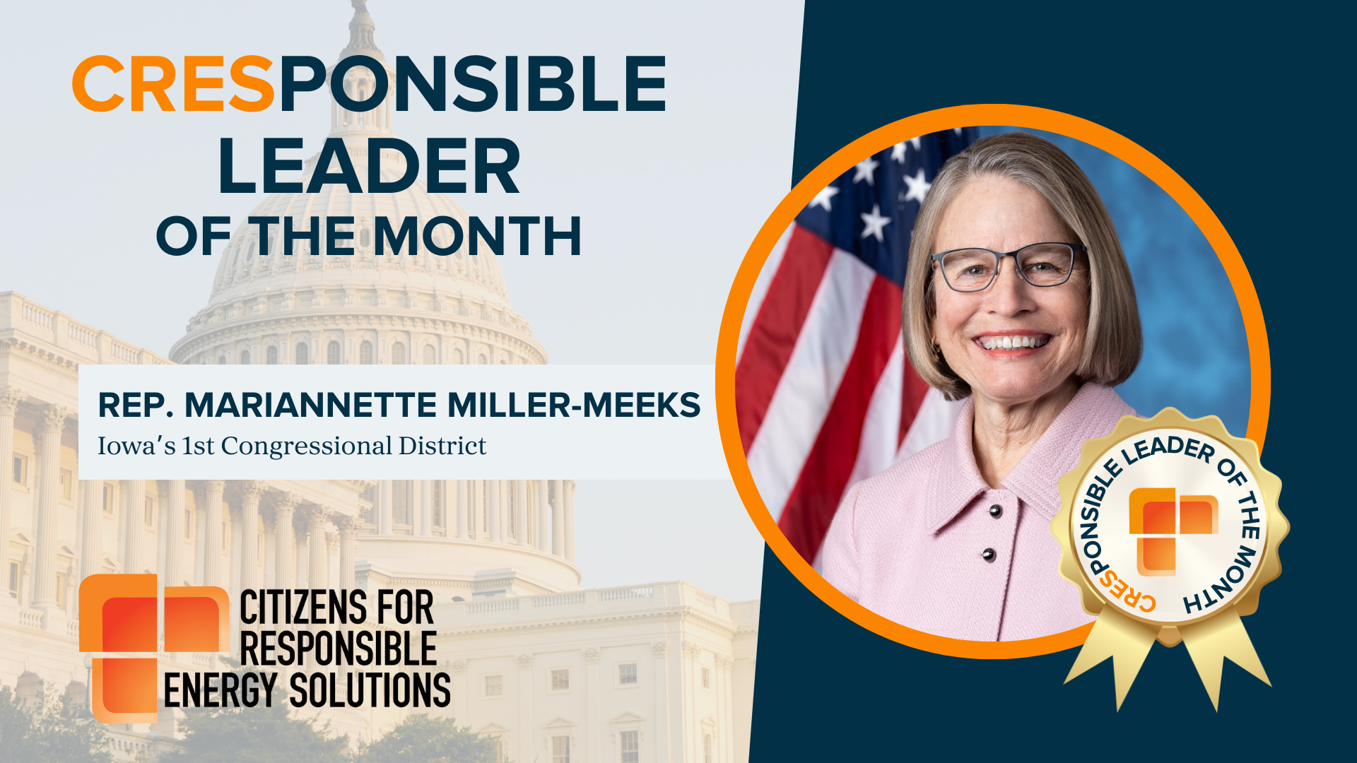 CRESponsible Leader: Rep. Mariannette Miller-Meeks - Citizens for Responsible Energy Solutions